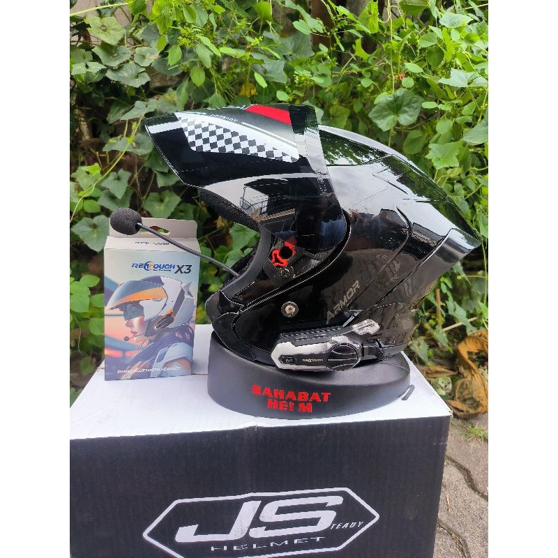 Jual Cuci Gudang Helm Js Armor Half Face Solid Kaca Smoke | Shopee ...