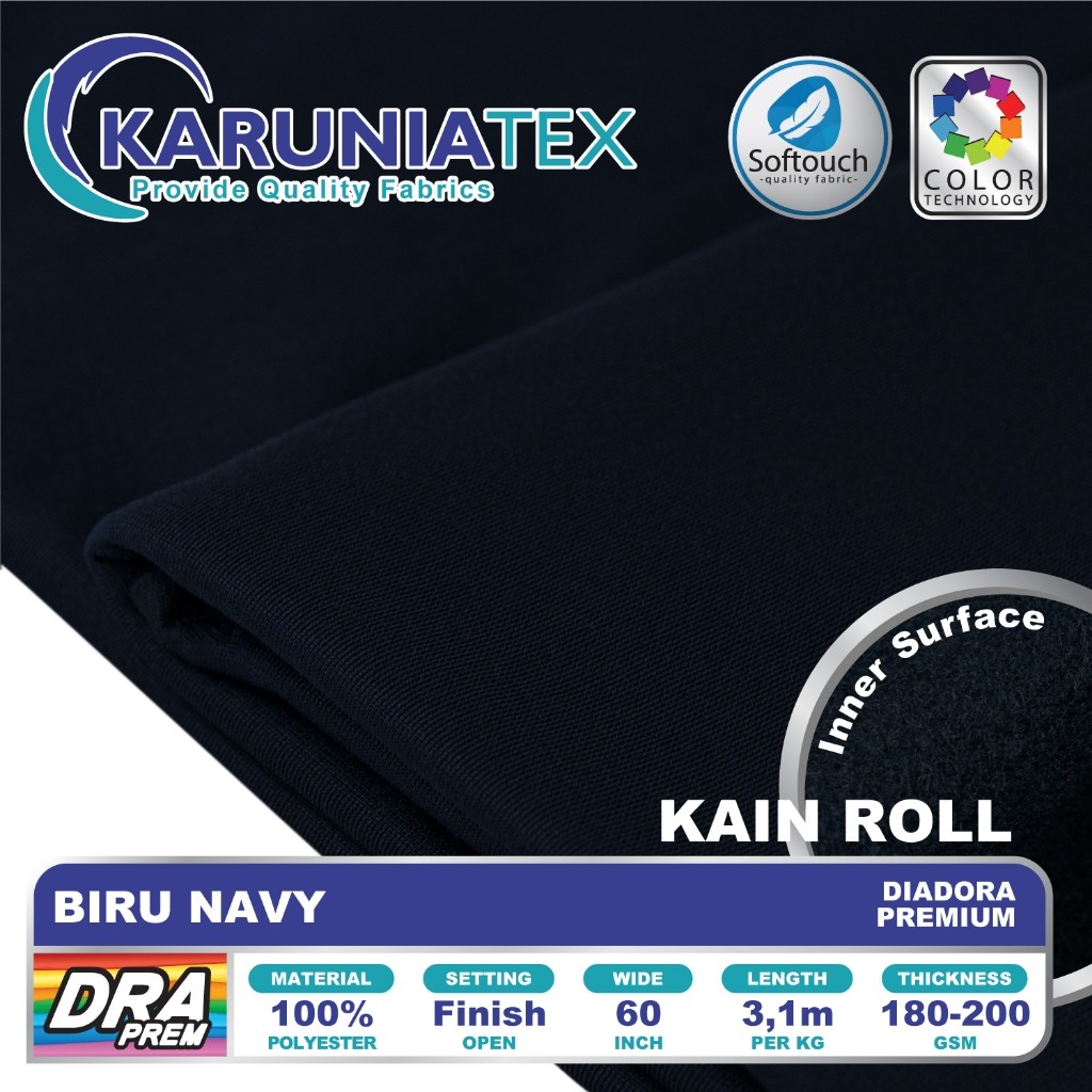 Jual Kain Diadora Premium Rollan | Hitam | Karunia Textile | Shopee ...