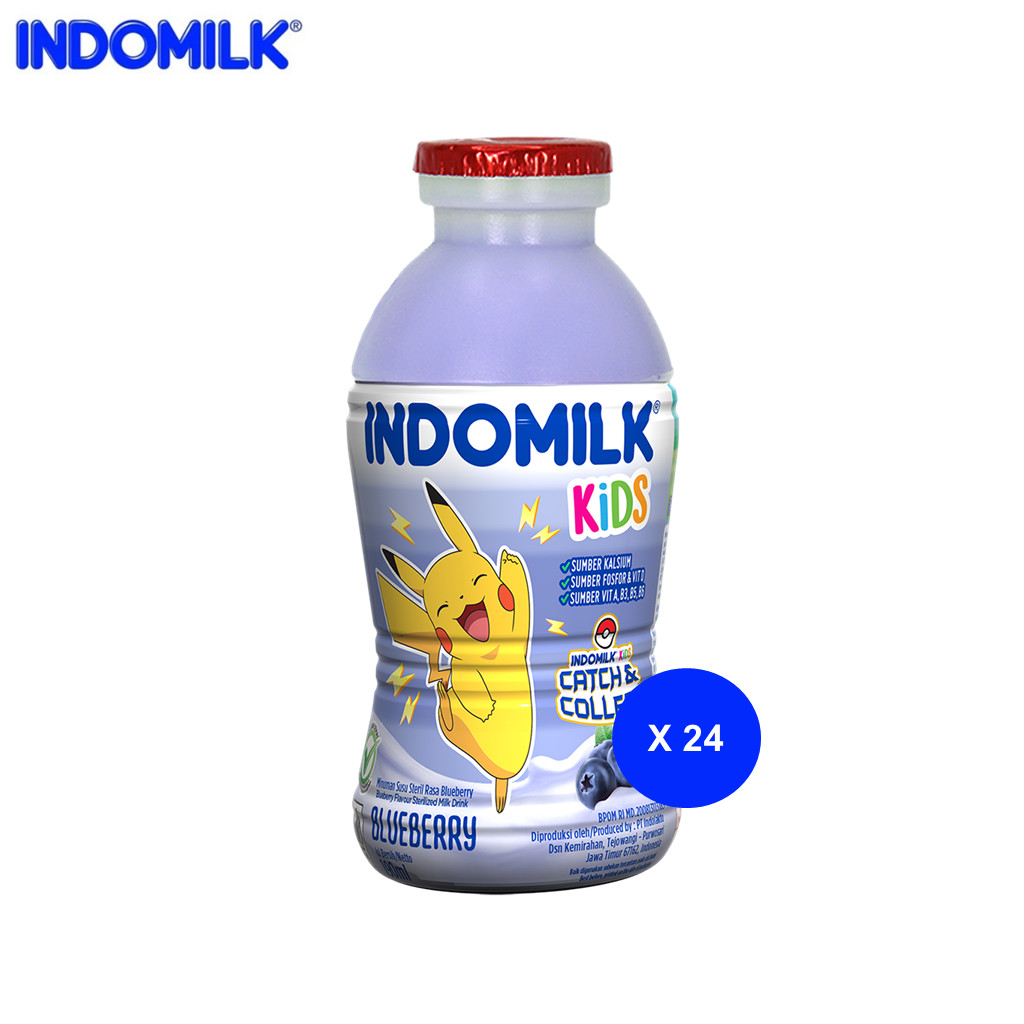 Jual Indomilk Blueberry Botol 190ml Edisi Pokemon x24 [1 karton ...