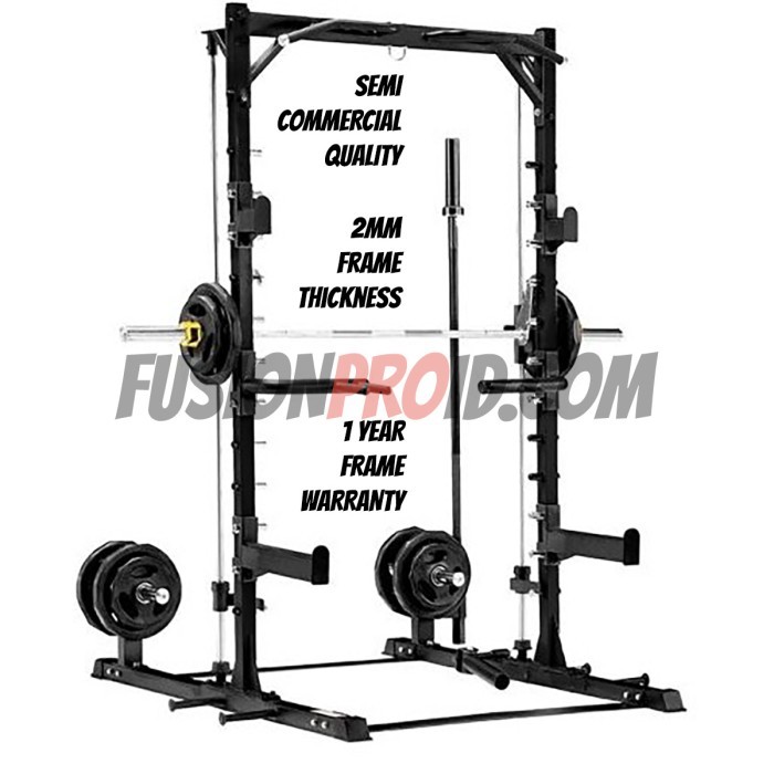 Jual Half Rack Squat Rak Smith Machine Pullup Dip Deadlift Home Gym BK ...