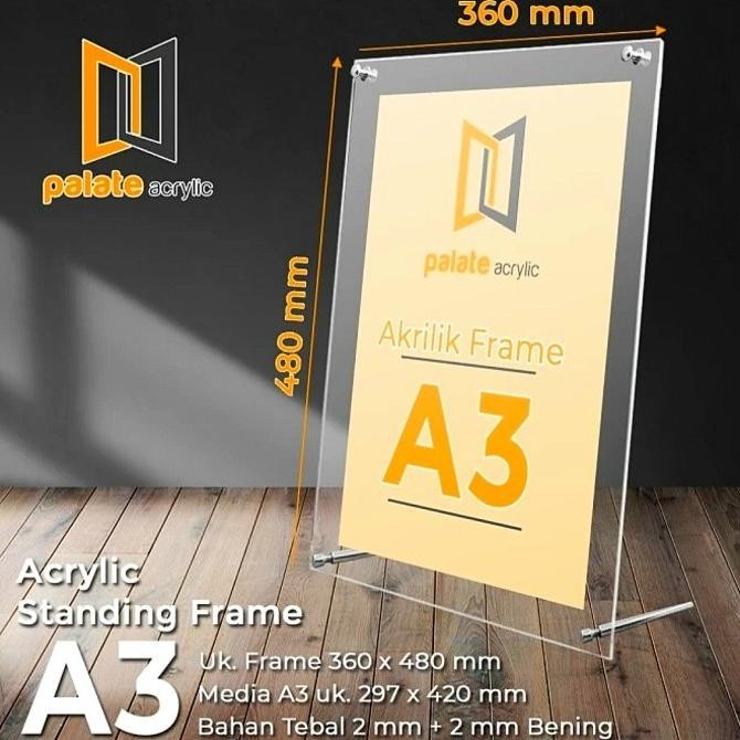 Jual HARGA DISC - ACRYLIC STANDING FRAME A3/ AKRILIK FRAME/ BINGKAI ...