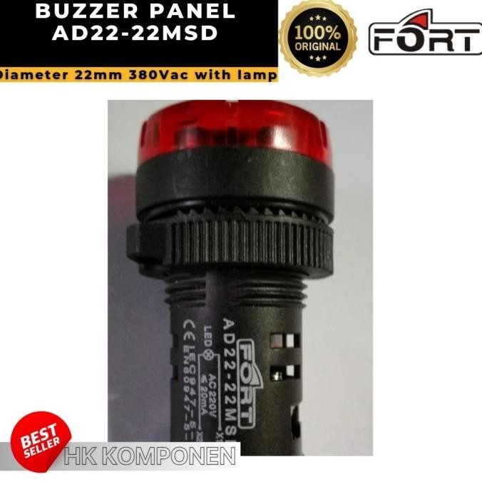 Jual Promo Buzzer panel 22mm 220vac / 24vdc / 380vac / AD22-22SMD Fort ...