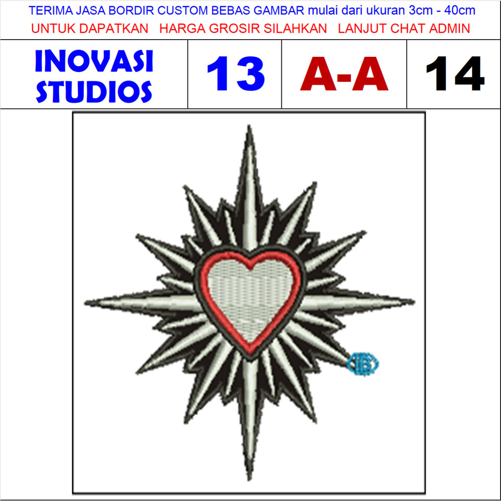 Jual PATCH BORDIR LOGO HEART SUN ( A-A14 ) - IPATCH STUDIOS TESTIMONI ...