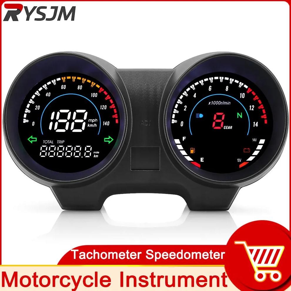 Jual Motorcycle Speedometer Odo Trip Digital Dashboard Rpm Meter 8 Gear ...