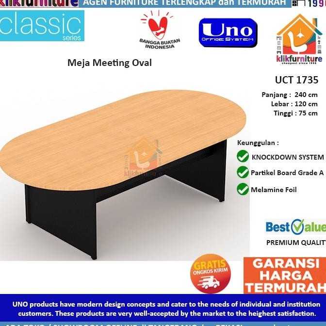 Jual UNO UCT 1735 Meja Rapat Meja Meeting Oval 240 cm | Shopee Indonesia
