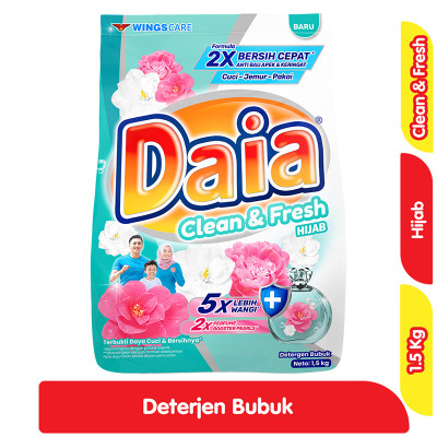 Jual Daia Deterjen Bubuk Clean & Fresh Hijab 1.5 kg | Shopee Indonesia