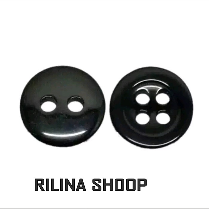 Jual 10 gross (1440 pcs) Kancing Kemeja HITAM LUBANG 2 / LUBANG 4 ...