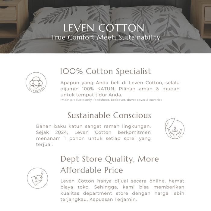 Jual Leven Cotton - Sprei Single 100 Set 100X200X35 - 100% Katun Solid ...