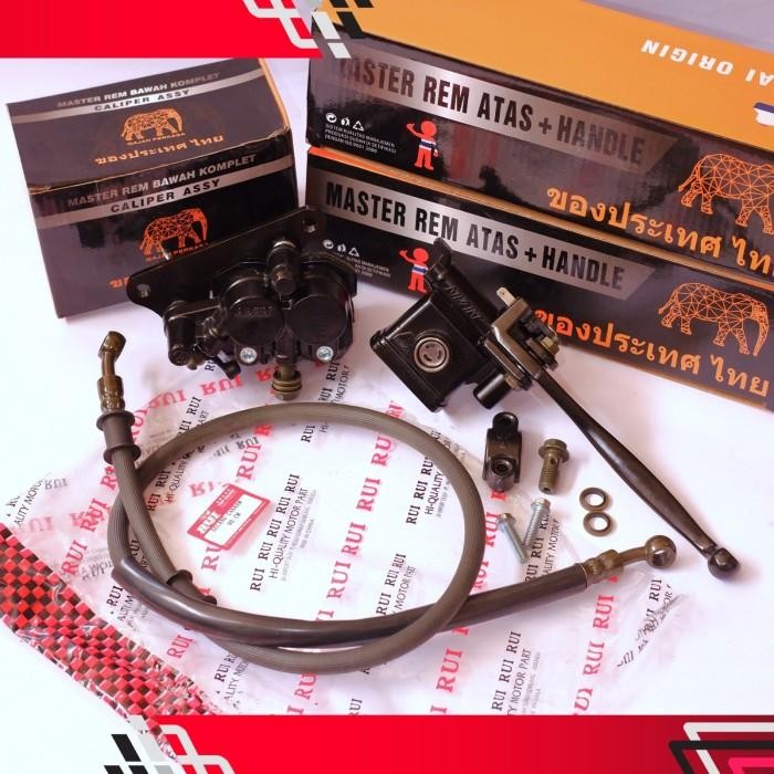 Jual Master Rem Atas Assy Selang Plus Kaliper Cakram Depan Supra X Hitam New 100 % Original ...