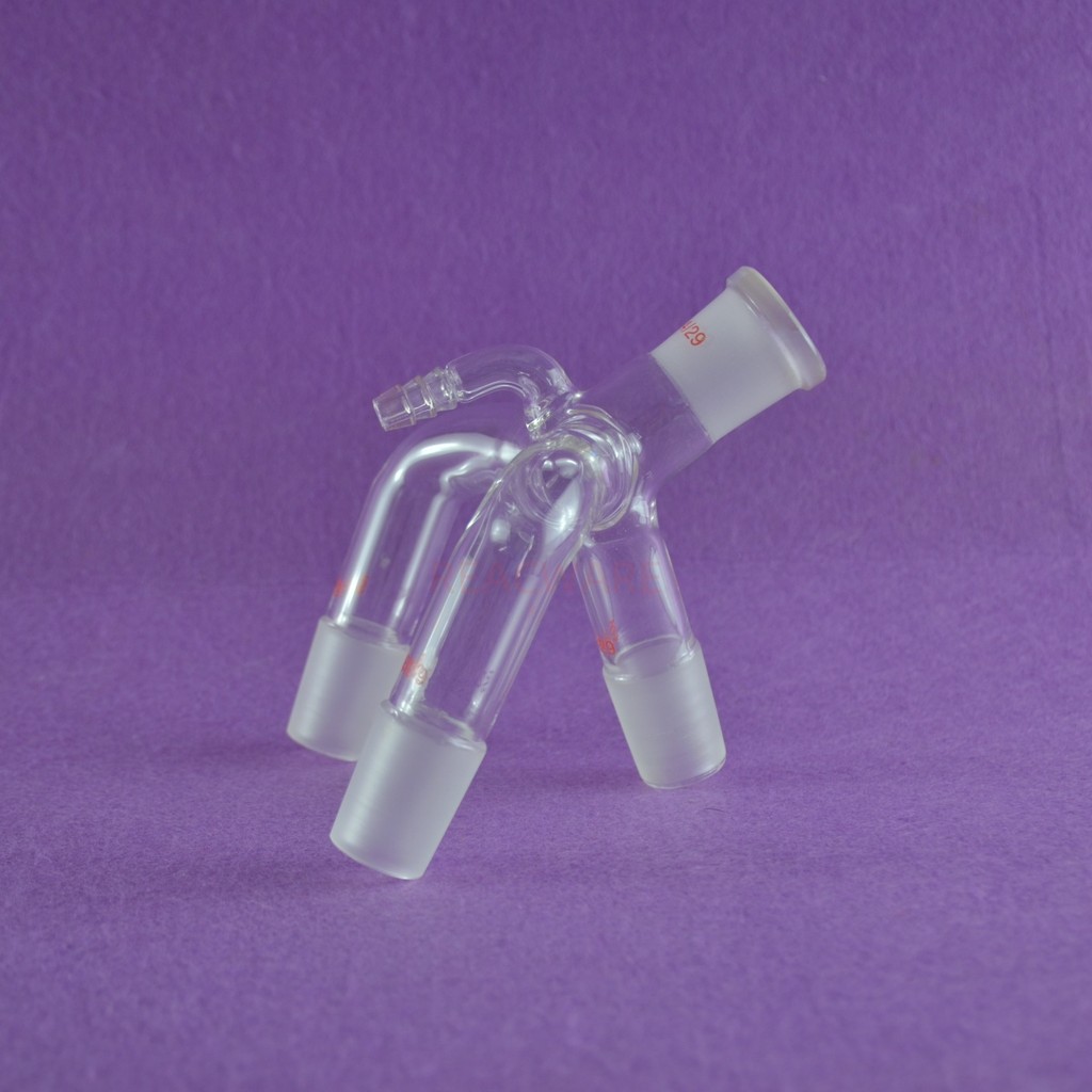 Jual Lab Glass Receiver Adapter 24/29 side Vacuum hose Connector ...