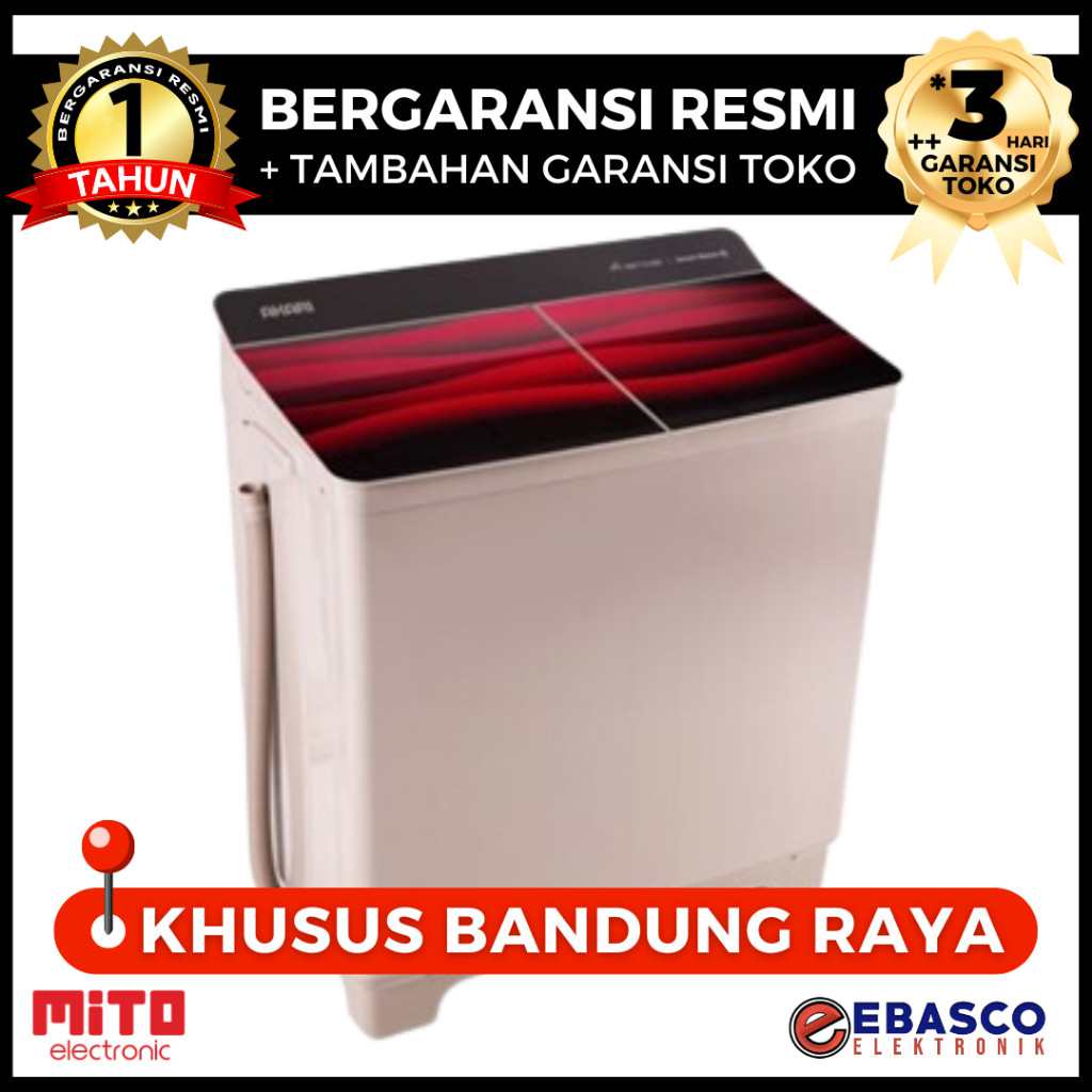 Jual AKARI MESIN CUCI 2 TABUNG AWM 12FS Kapasitas 12 Kg Luxury Tempered ...