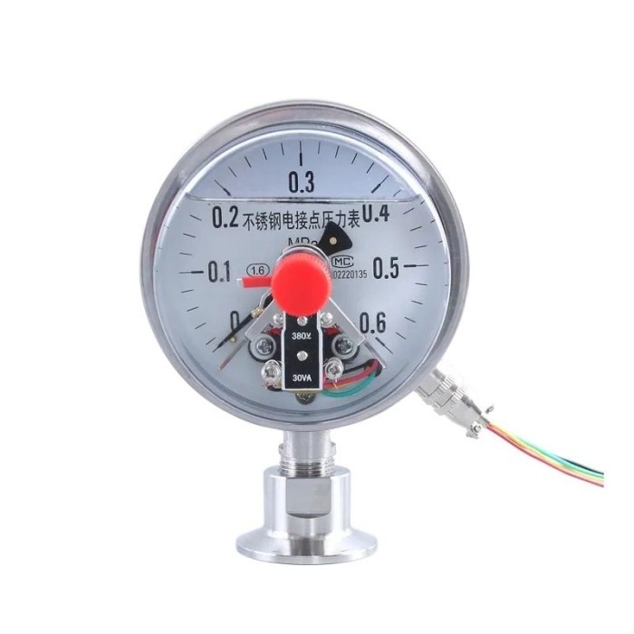 Jual YTP-100BF-MC Stainless steel diaphragm electric contact pressure gauge Sanitary quick ...