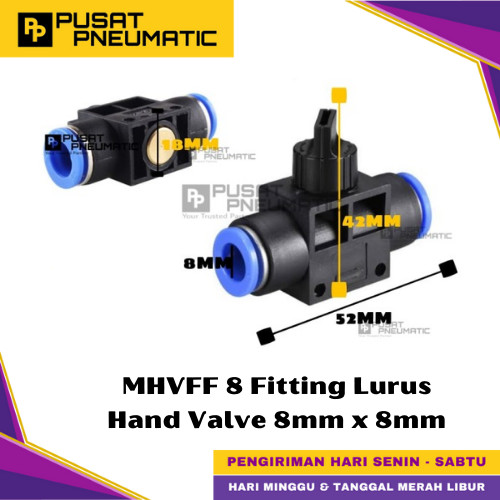 Jual MHVFF 8 One Touch Union Hand Valve Fitting Slip Lock Socket Push In Connector Nipple Nepel ...