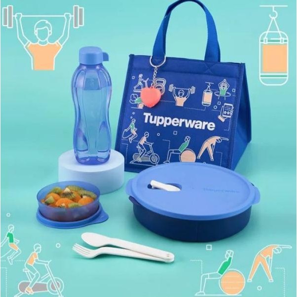 Jual Tempat makan Tupperware Fit To Go 4 sekat ASIMETRIS dengan tas ...
