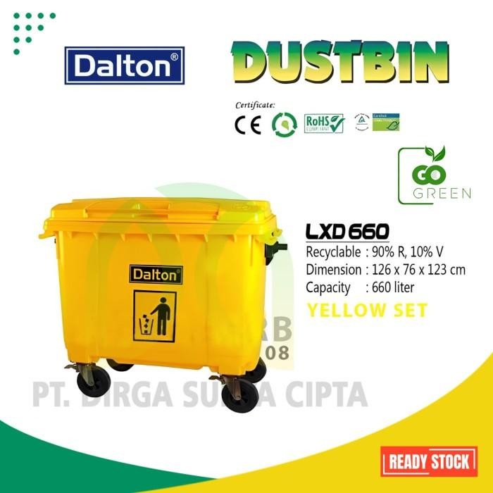 Jual Tempat Sampah Plastik Hdpe Dalton 660 Liter Kuning New 100 % Original | Shopee Indonesia