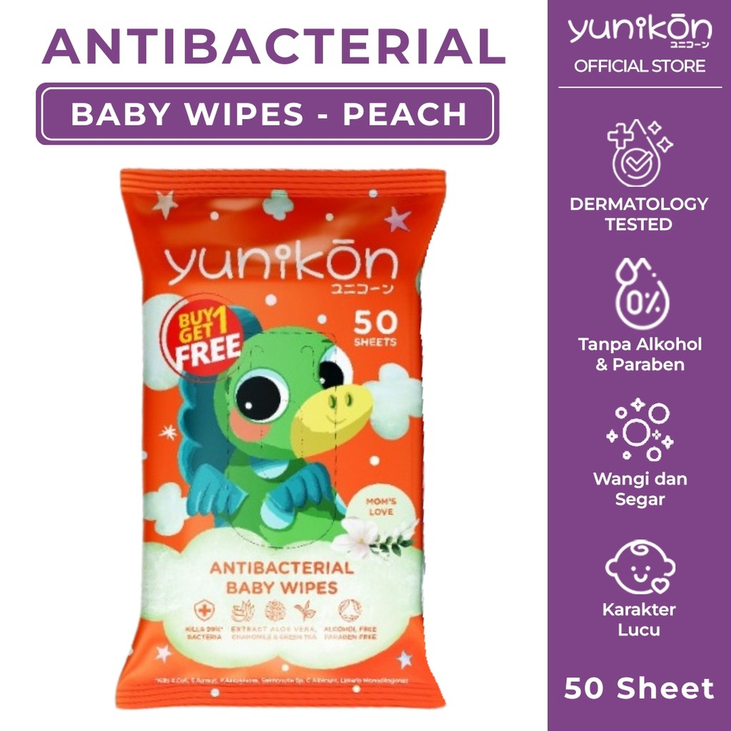 Jual Yunikon Paket Promo - Tissue Basah Antibacterial Peach 50s (6Pcs ...