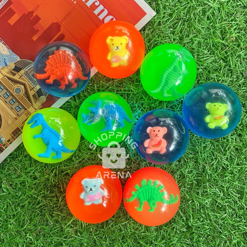 Jual Bola Bekel JUMBO 4.5 cm Warna Warni Lucu Karet Kenyal Mantul ...