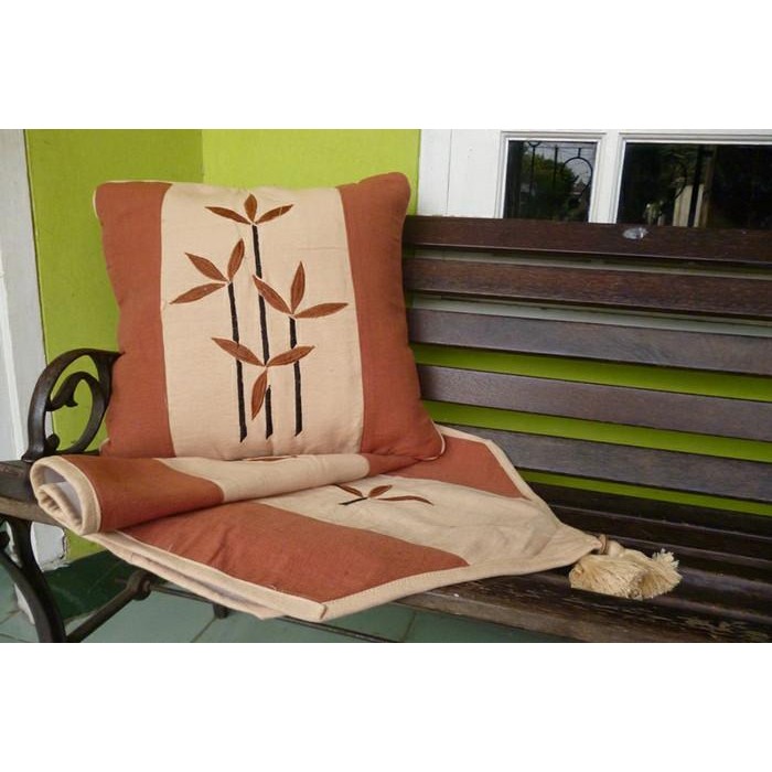 Jual Sarung Bantal Kursi Set Tenun Bambu Coklat | Shopee Indonesia