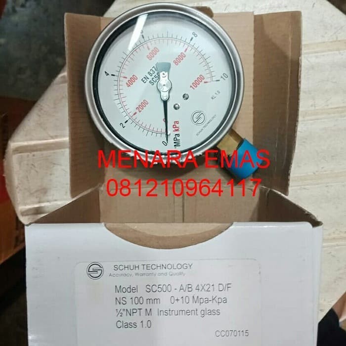 Jual Cepat Dan Mudah Pressure Gauge Sc500 Raket Ss Brass 4" X 10 Mpa (Kpa) Schuh Technology ...