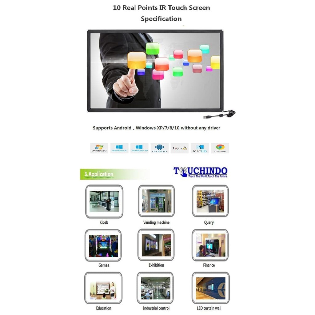 Jual Touchscreen Panel Overlay 82 Inch Multitouch Touchindo | Shopee Indonesia