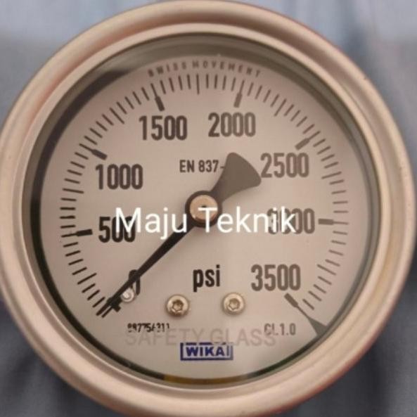 Jual WIKA PRESSURE D 2,5" 0-3500 PSI, DRAT 1/4" NPT FULL SS PAYUNG ORIGINAL DAN TERPERCAYA ...