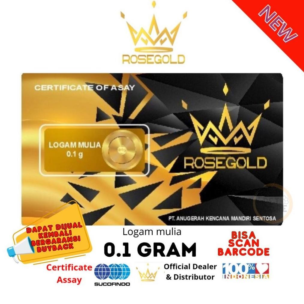 Jual SPECIAL ROSE GOLD 0.1 Gram Logam Mulia Emas Mini gub-103 | Shopee ...