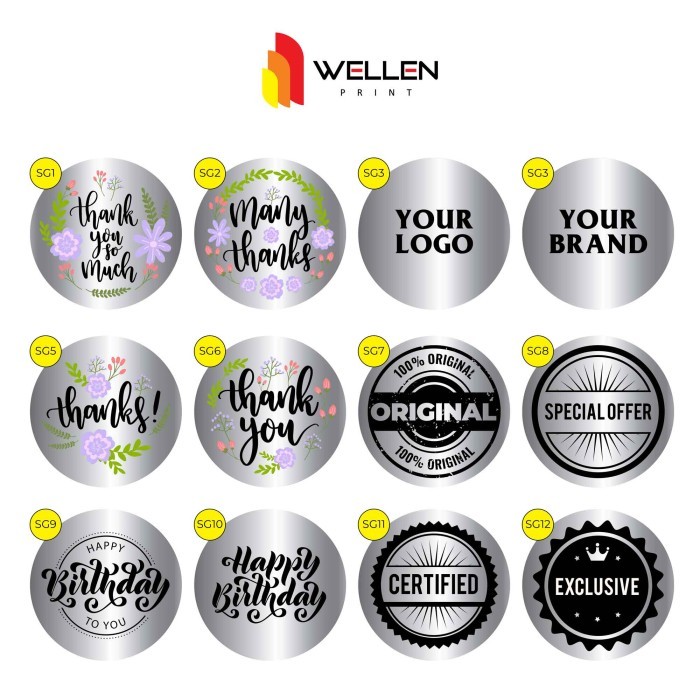 Jual Cetak Sticker Label Silver / Stiker Perak / Print Custom Lebel ...