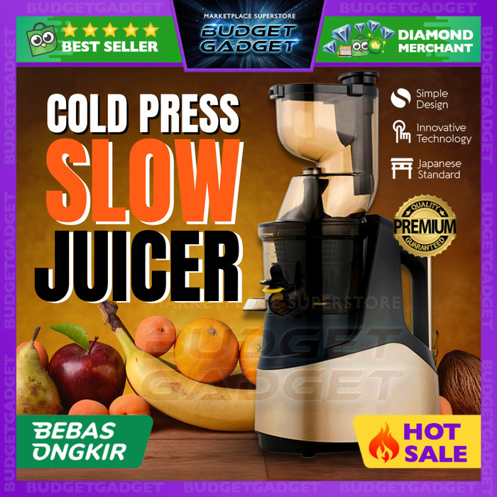 Jual Mesin Cold Press Jus Buah Fruit Slow Juicer 7LV Screw Extractor ...