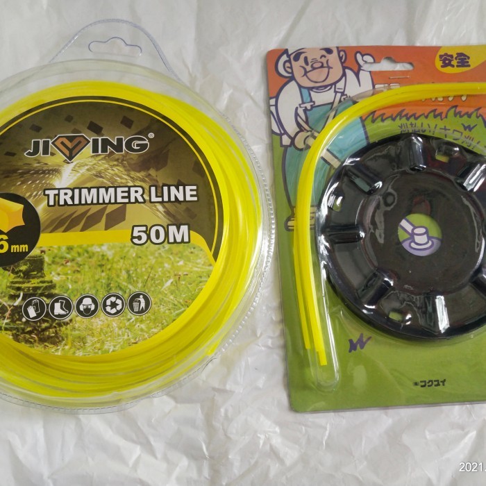 Jual paket tali senar 2.6mm 50 mtr + plat senar potong rumput | Shopee ...