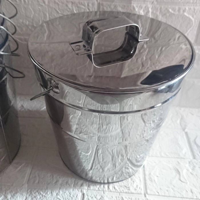 Jual Ember Stainless Ukuran 20 Liter Diameter 32cm dengan tutup ...