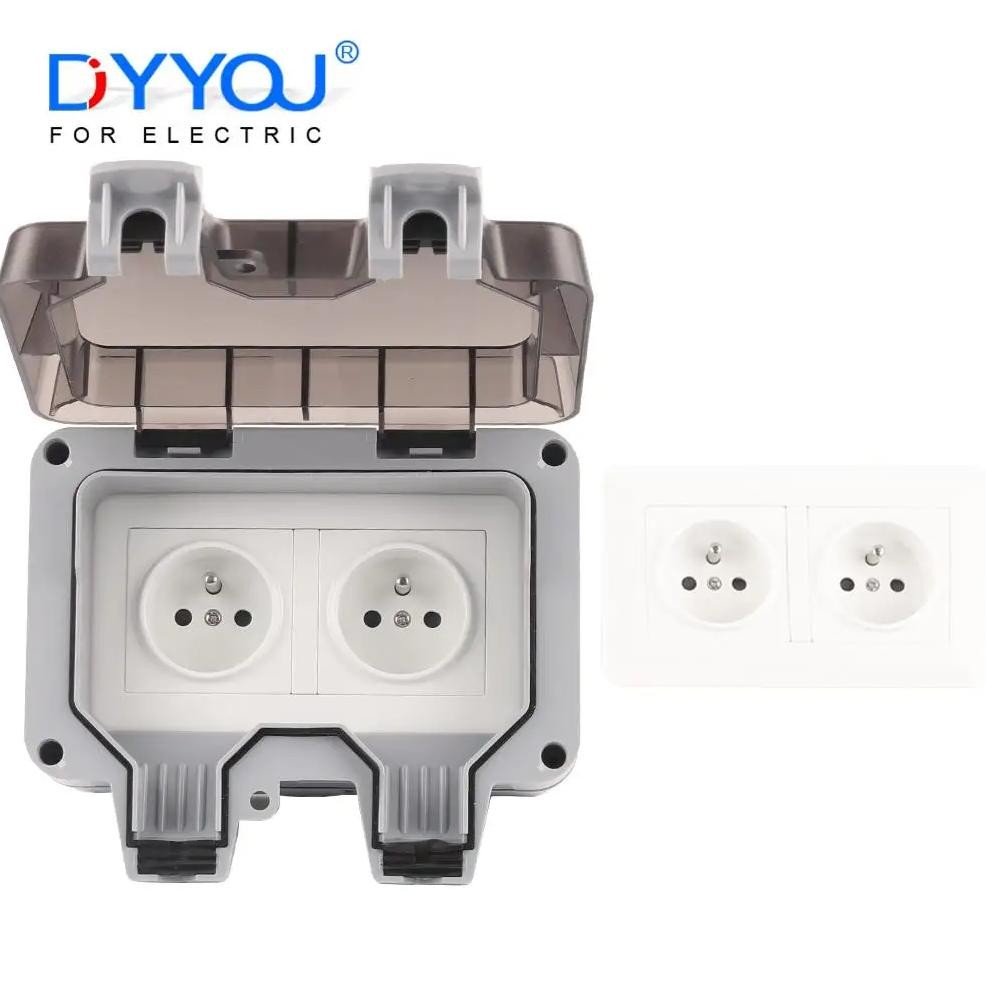 Jual FR Standard IP66 250V Weatherproof Waterproof Outdoor Wall Power ...
