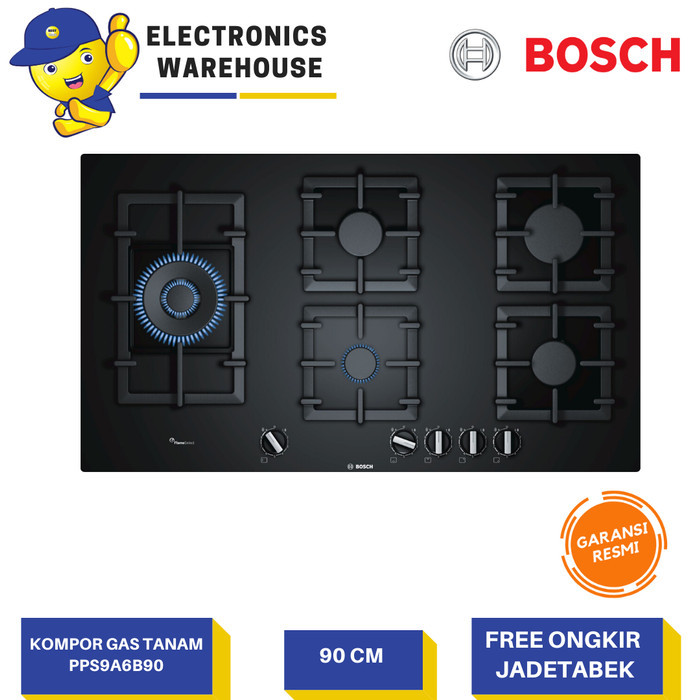 Jual Kompor Gas Tanam Bosch 6 Tungku 90 cm // Bosch Gas Hob PPS9A6B90 ...