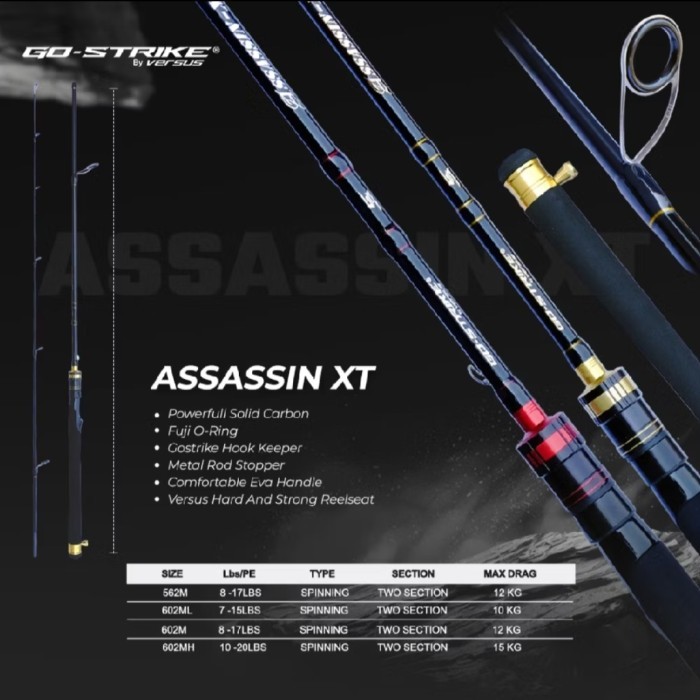 Jual Joran Pancing Go Strike Assassin XT Solid Carbon Full Fuji 562/602 ...