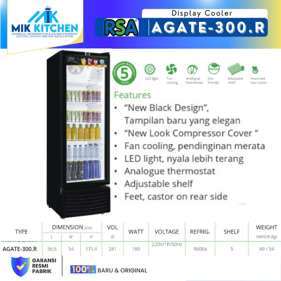 Jual RSA Display Showcase Cooler AGATE-300.R / AGATE 300 R / AGATE 300R ...