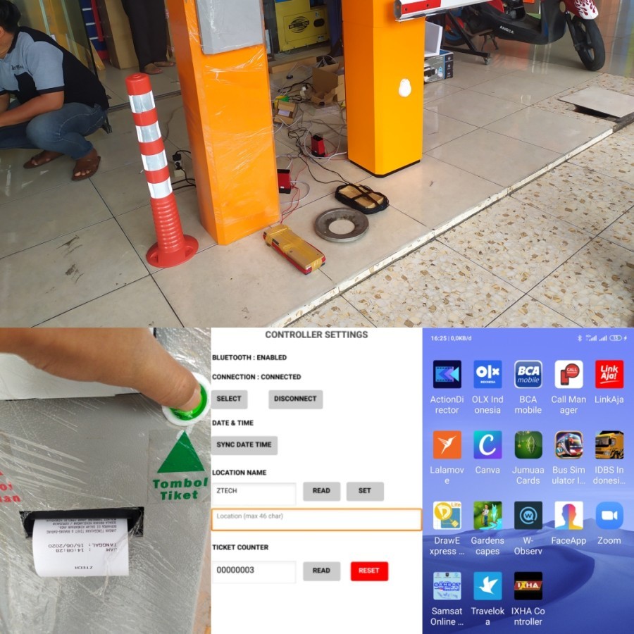 Jual Paket palang parkir stand alone 2 palang 1 in 1 out sistem struk ...