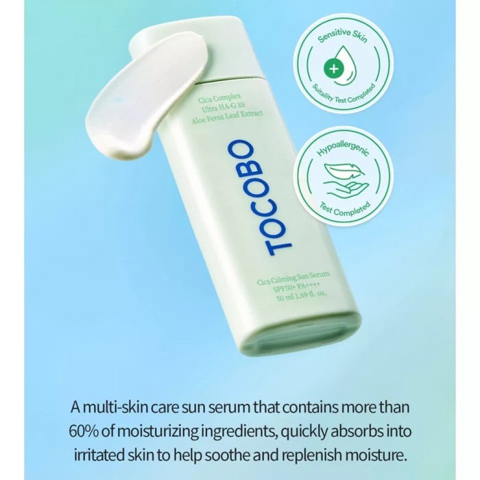 Jual PROMO! [ORIGINAL] TOCOBO Cica Calming Sun Serum Sunscreen Sunblock ...