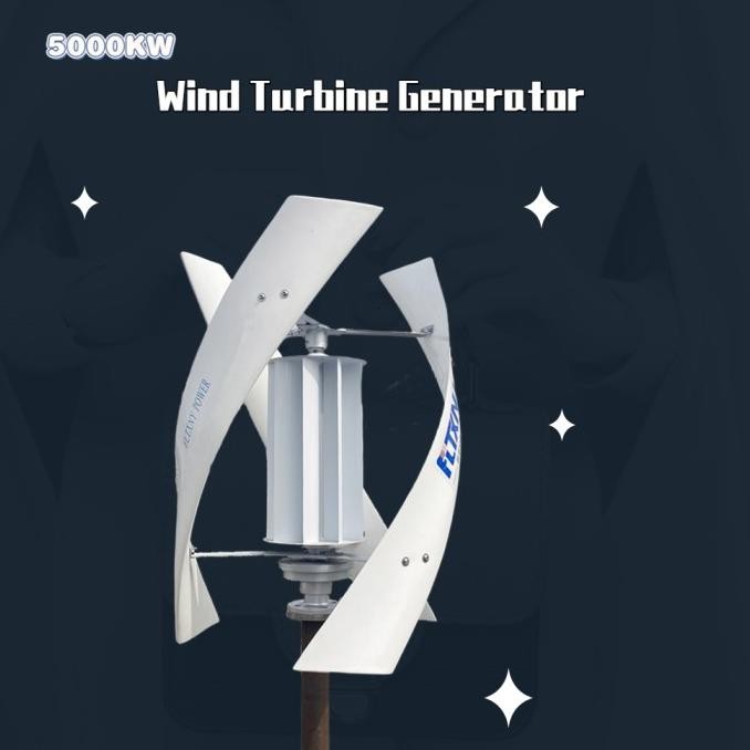Jual 5000W Vertical Wind Turbine Generator With Hybrid Controller Off ...