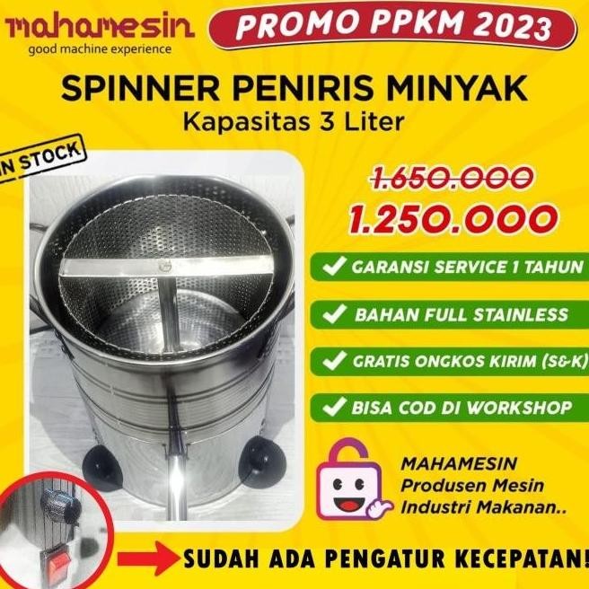 Jual MESIN PENIRIS MINYAK ATAU SPINNER MAHAMESIN KAP. 3 LITER !!! HARGA ...
