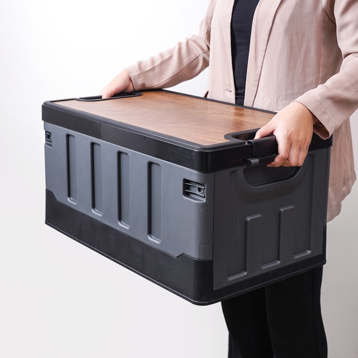 Jual AZKO MAXBUILT KOTAK PENYIMPANAN LIPAT - HITAM/ABU-ABU WADAH KOTAK ...