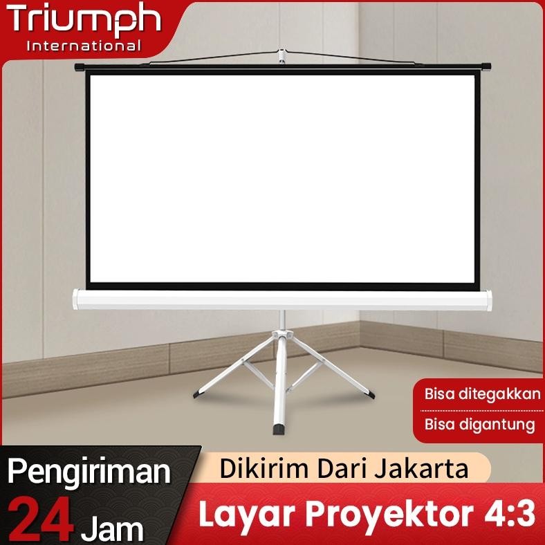 Jual Layar Proyektor 4:3 Layar proyektor gantung dan berdiri di lantai ...