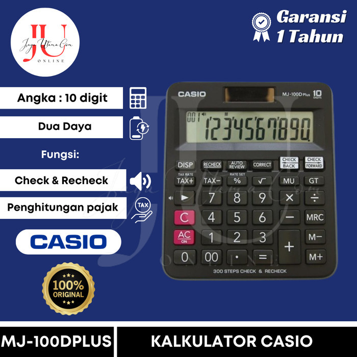 Jual Kalkulator Casio MJ 100 D Plus CHECK CORRECT ORIGINAL | Shopee ...