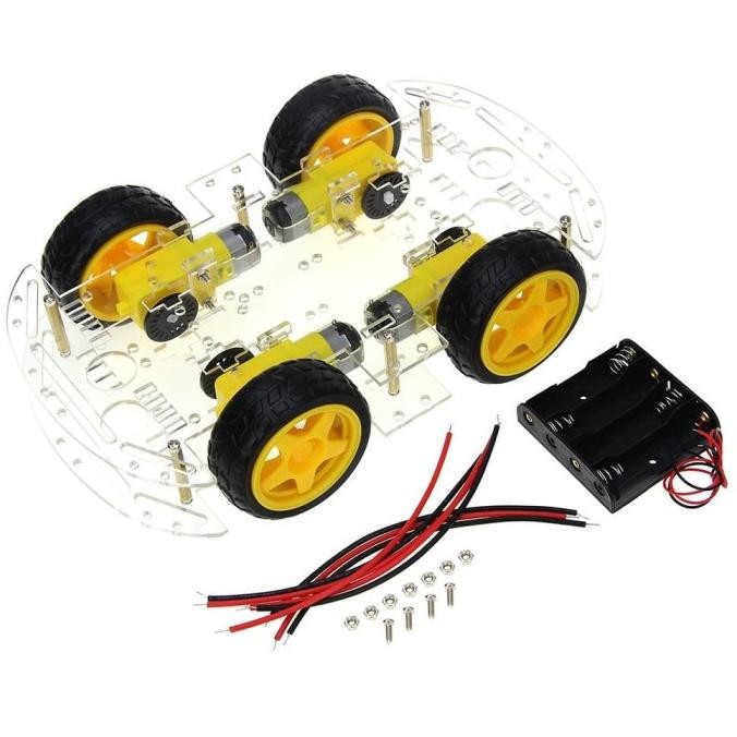Jual Promo SMART CAR 4WD CHASIS 2LAYER DIY ARDUINO ROBOT (SUMO,LINE FOLLOWER,RC) COD | Shopee ...