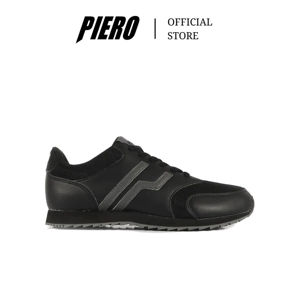 Jual PIERO SNEAKERS PRIA ALPHA ALL BLACK P50127 | Shopee Indonesia