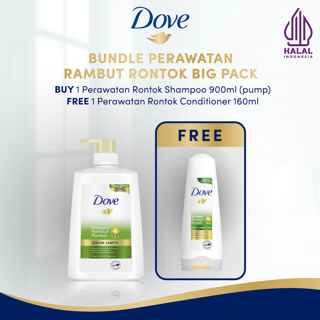 Jual Buy Dove Perawatan Rontok Shampoo 900ml FREE Perawatan Rontok ...