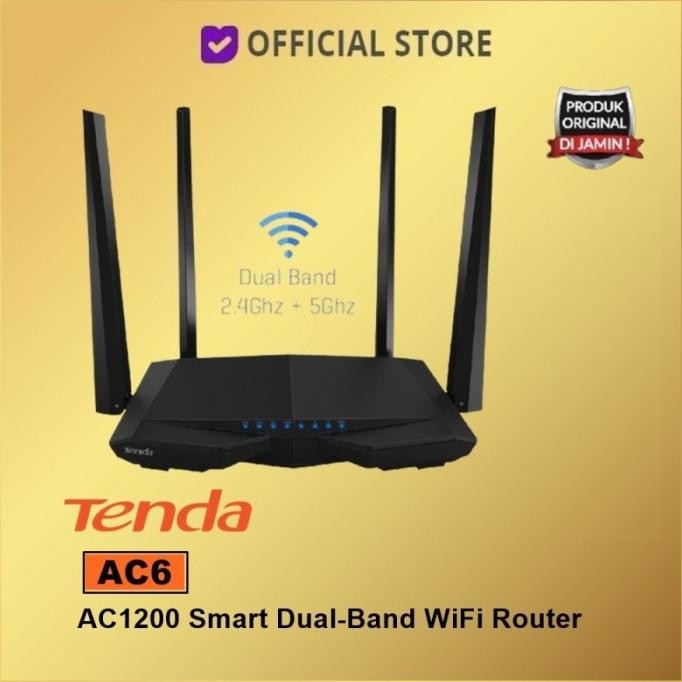 Jual Tenda AC6 Dual Band AC1200 MU-MIMO WiFi Wireless Router AC 6 AC 1200 | Shopee Indonesia