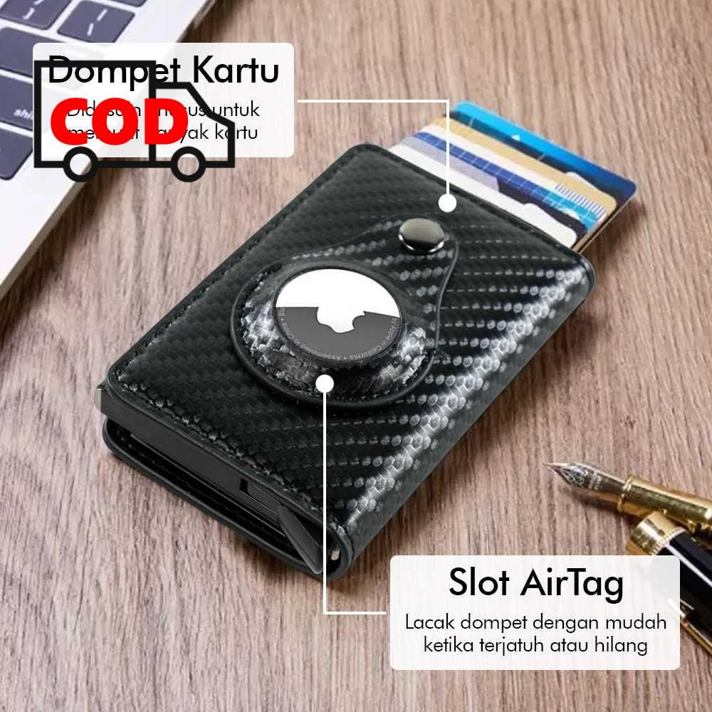 Jual Dompet Kartu Anti RFID Card Wallet dengan AirTag Slot Pelacak Anti ...
