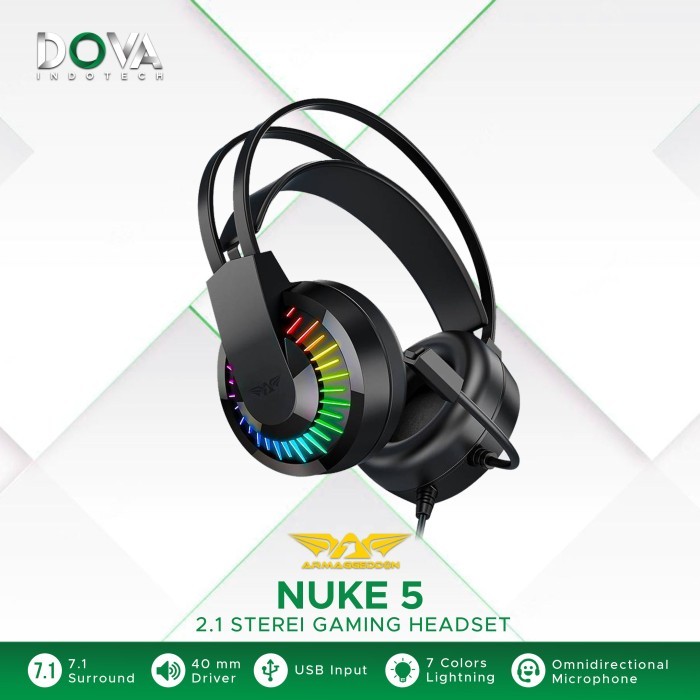 Jual Headset Gaming Armaggeddon Nuke 5 Surrond Sound 7.1 Headphone ...