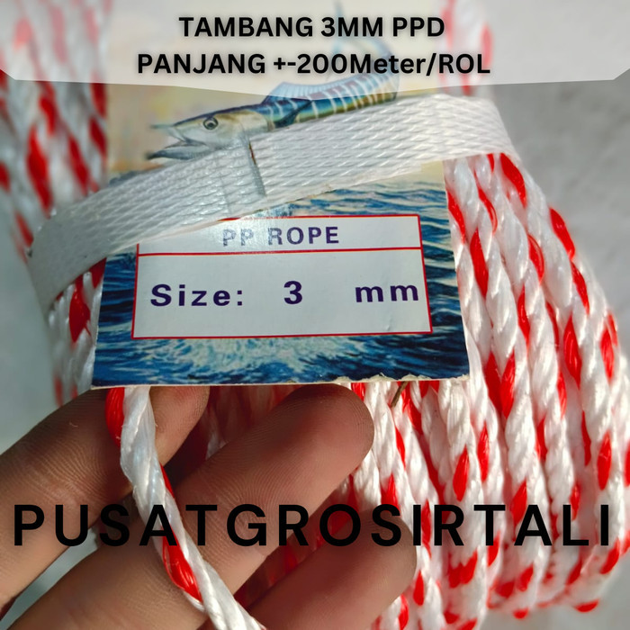 Jual TAMBANG 3MM PPD / TALI TAMBANG PPD 3MM | Shopee Indonesia
