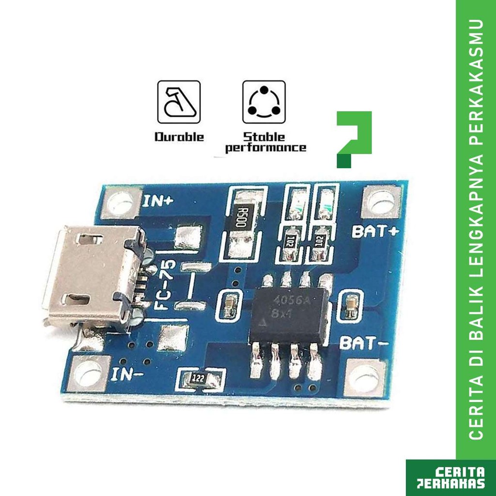 Jual Battery Lithium Charging TP4056 5V 1A CP / Micro Usb Charger Cas ...