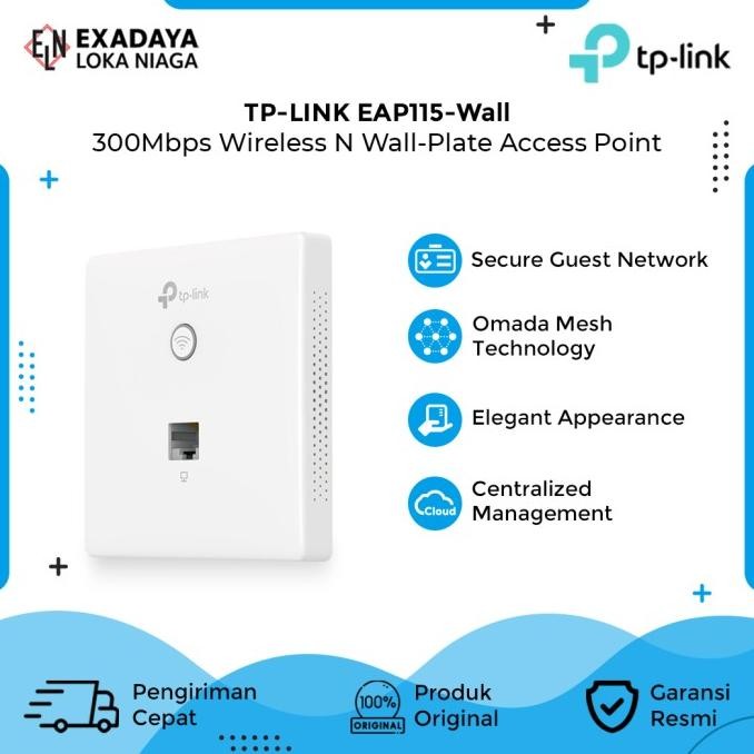 Jual TP-Link TL- EAP115 Wall 300Mbps Wireless N Wall-Plate Access Point ...